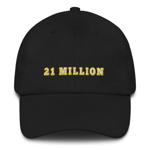 21 Million (Gold Outline) Bitcoin Dad Hat | fomo21